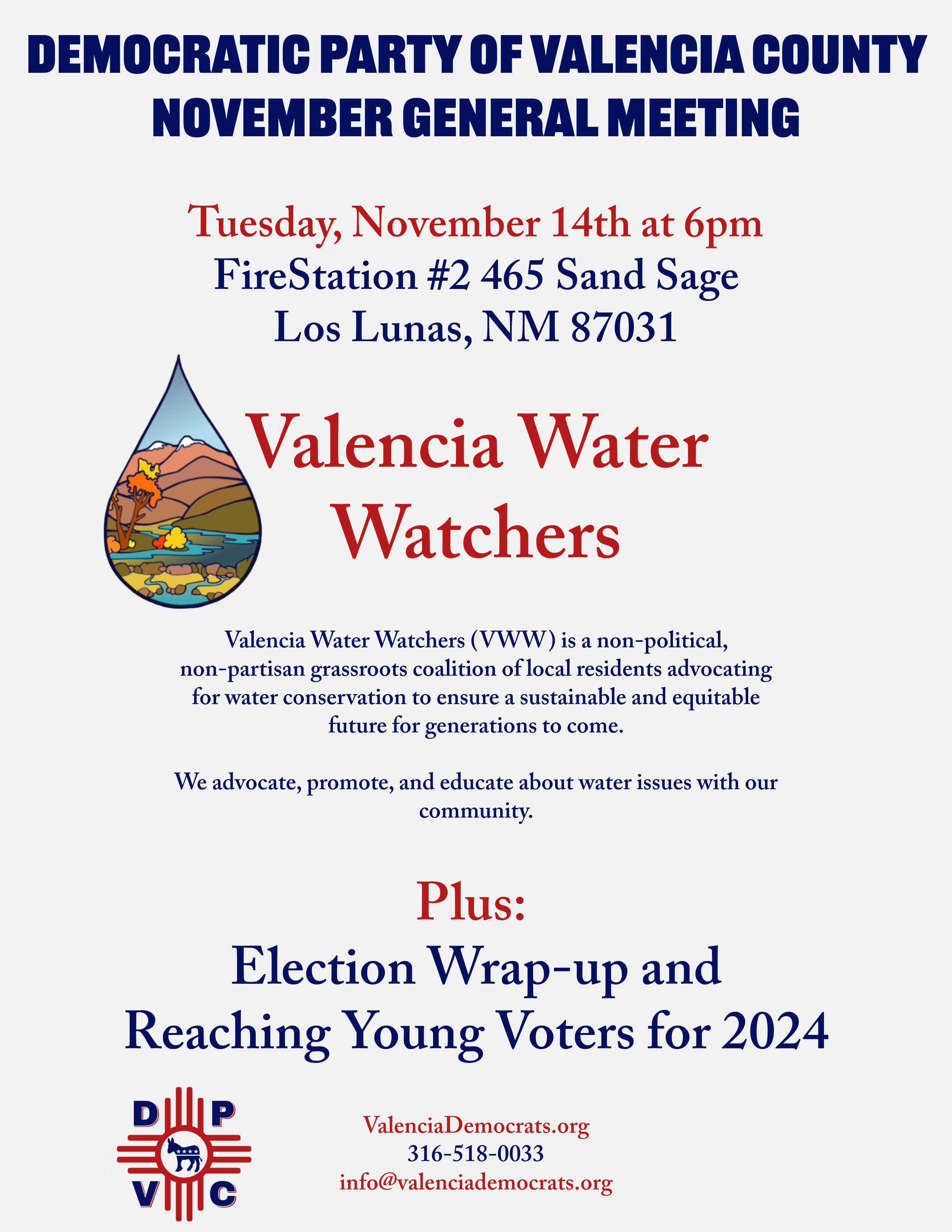 November General Meeting - Nov. 14th - Democratic Party of Valencia County