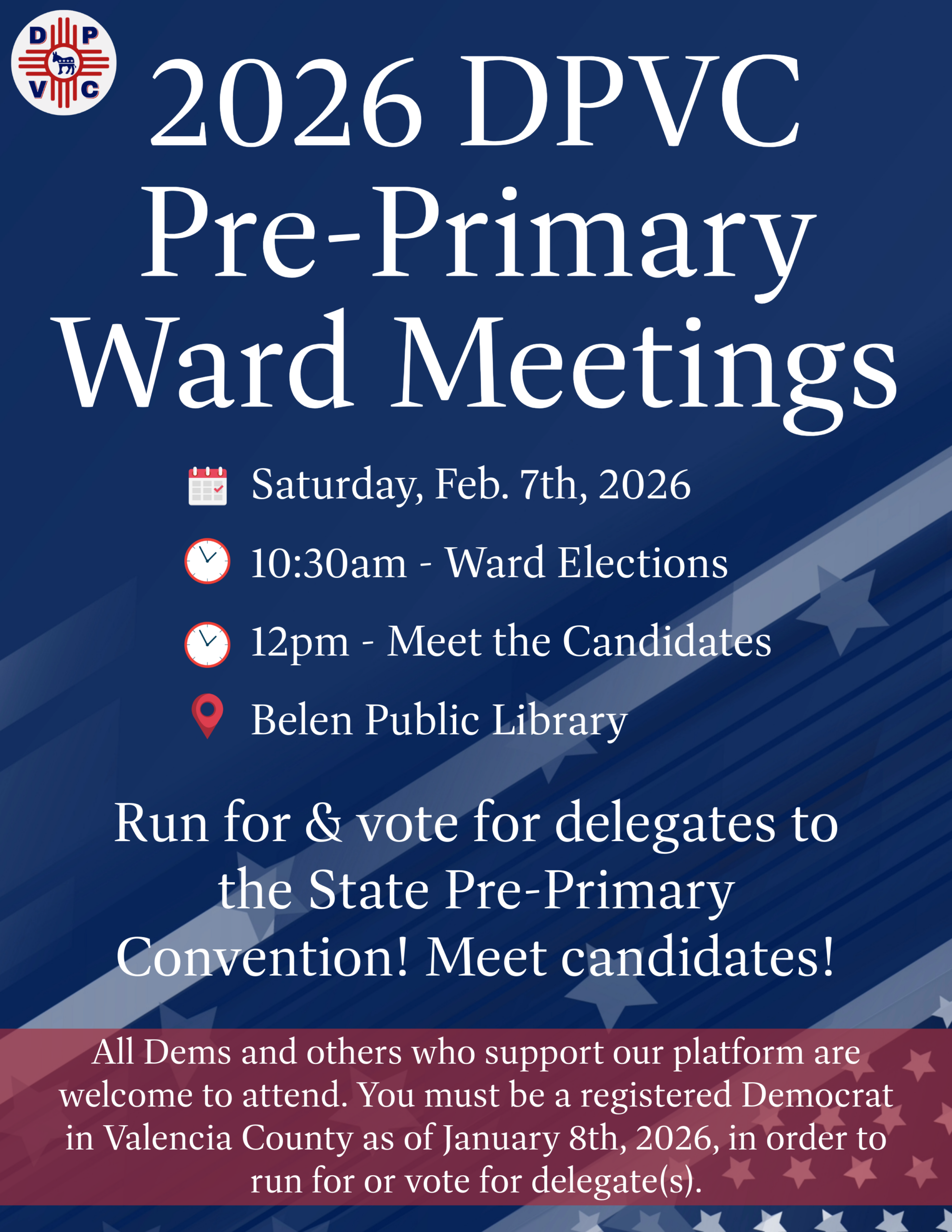 2026 Pre-Primary Ward Elections - Democratic Party of Valencia County